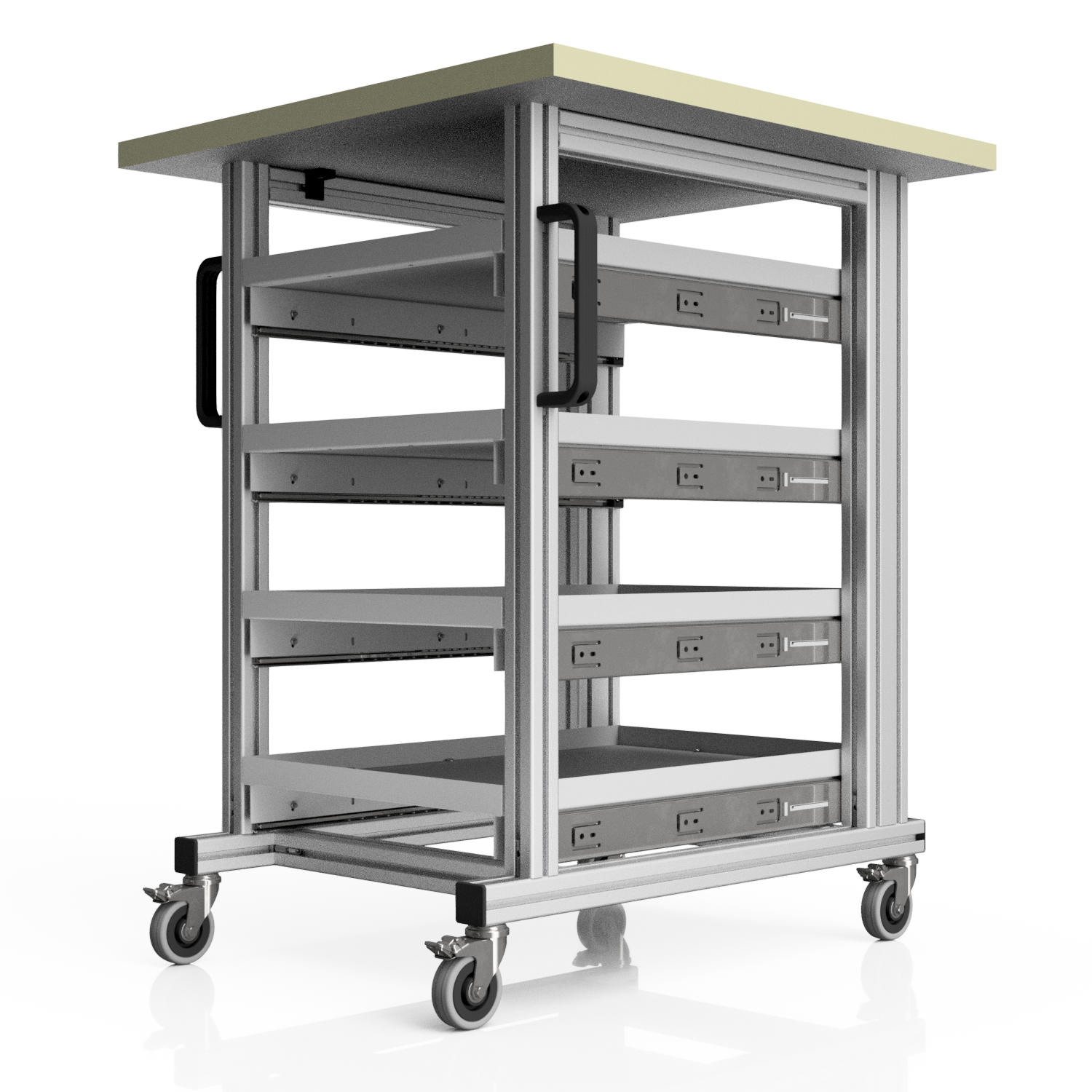 Systemtisch Pro Basismodul 70x72cm mit Eurobehälter | mit Eurobehälter | 30 mm Phenolharz ...