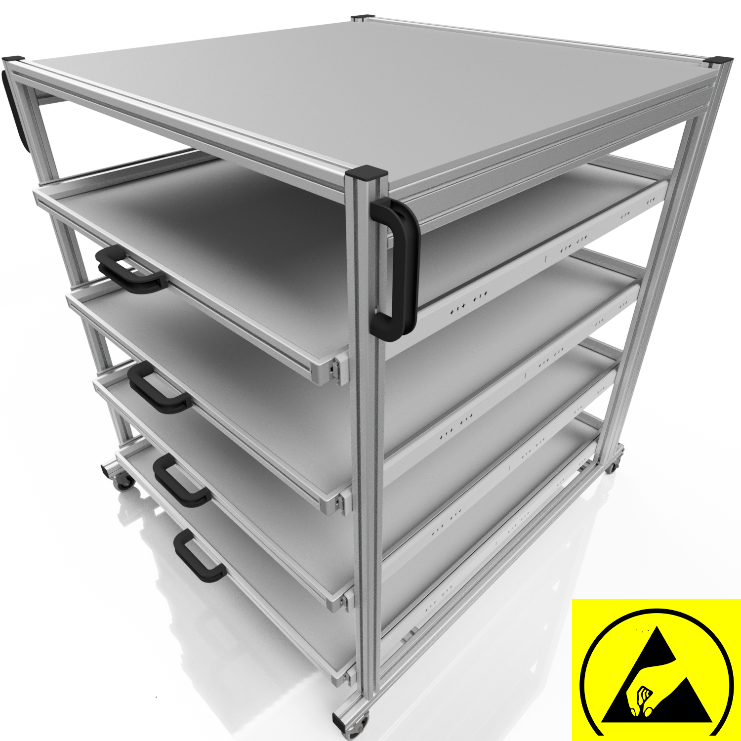 ESD Systemwagen im Palettenformat für Eurobehälter XL 4 x Tablar | 4x ...