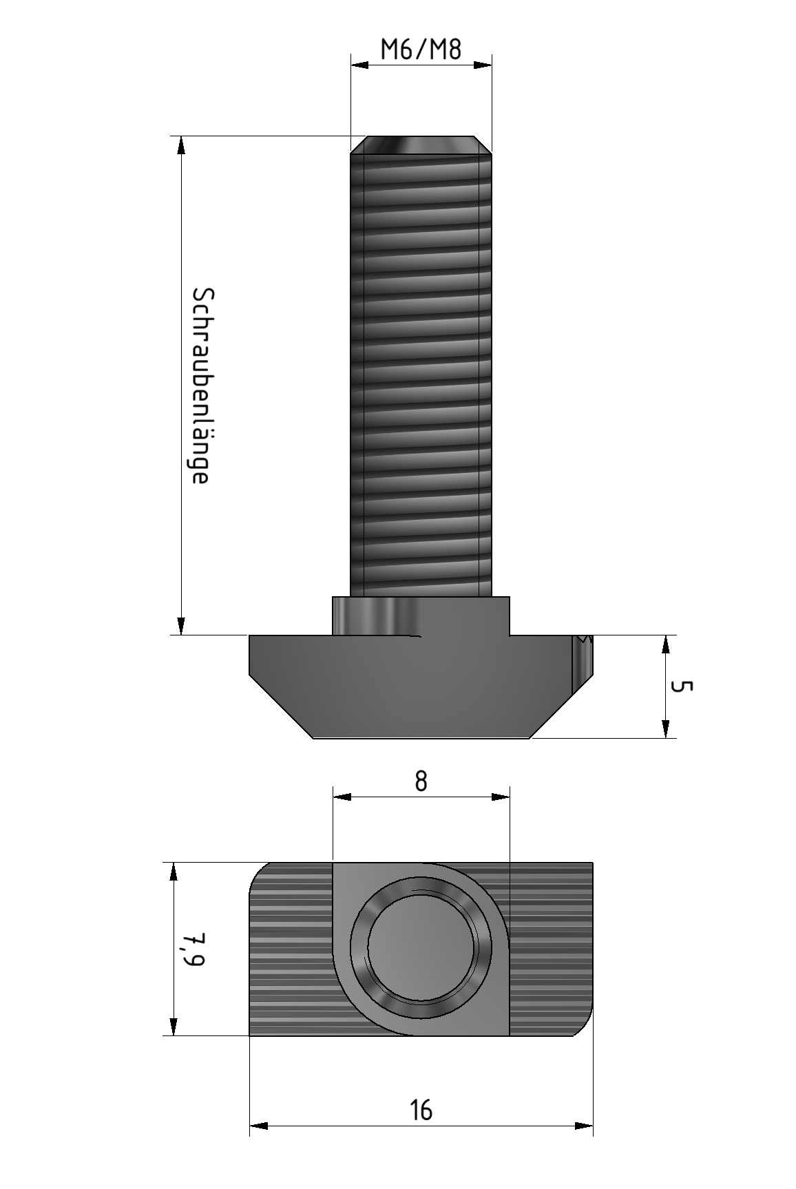 Hammerschraube M8x20, verzinkt-8